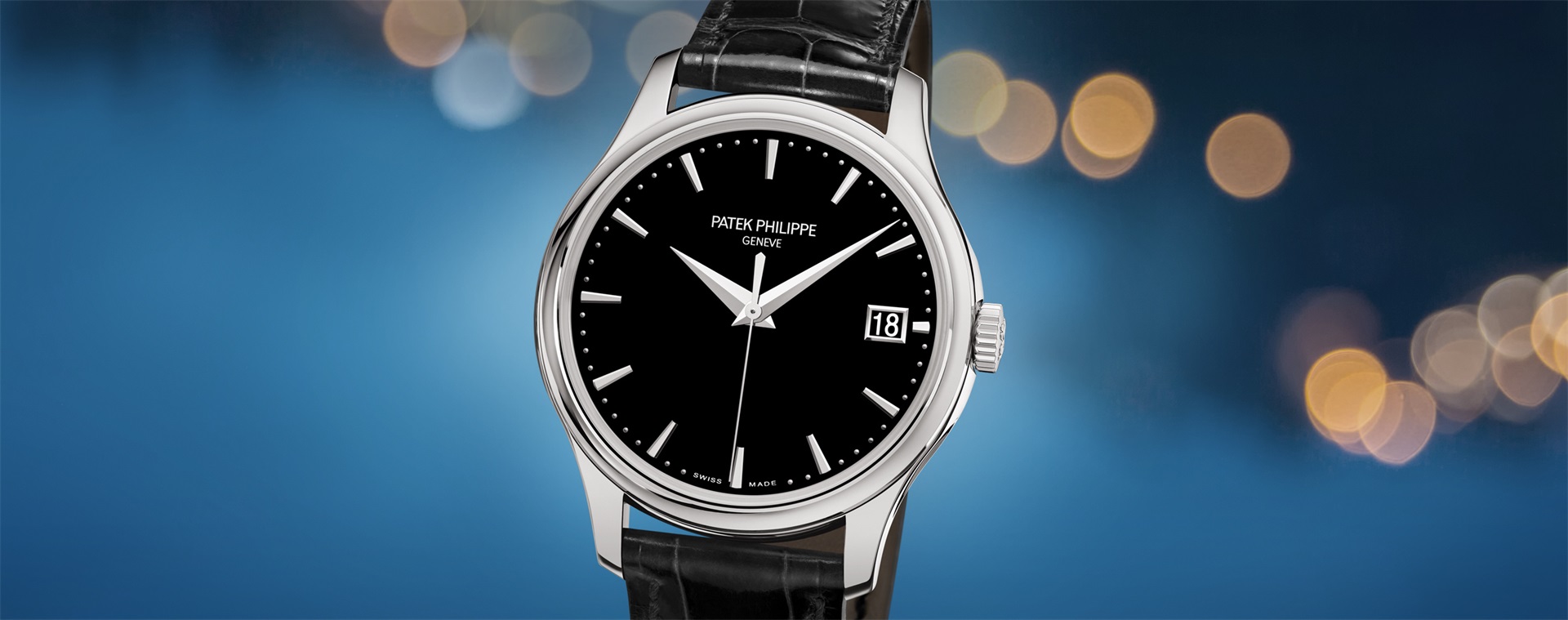 Patek Philippe | Calatrava Automatic Date Black Dial Watch 5227G-010